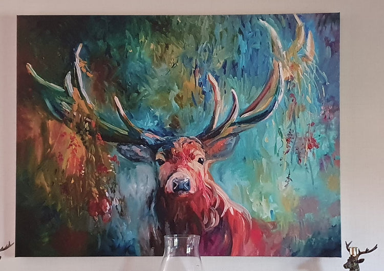 A lovely review 'Wearing Bracken' Stag Canvas Print – Susan Gardner Prints